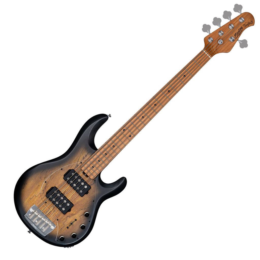 Sterling by Music Man Stingray Ray35 HH Spalted Maple Top Natural Burst ...